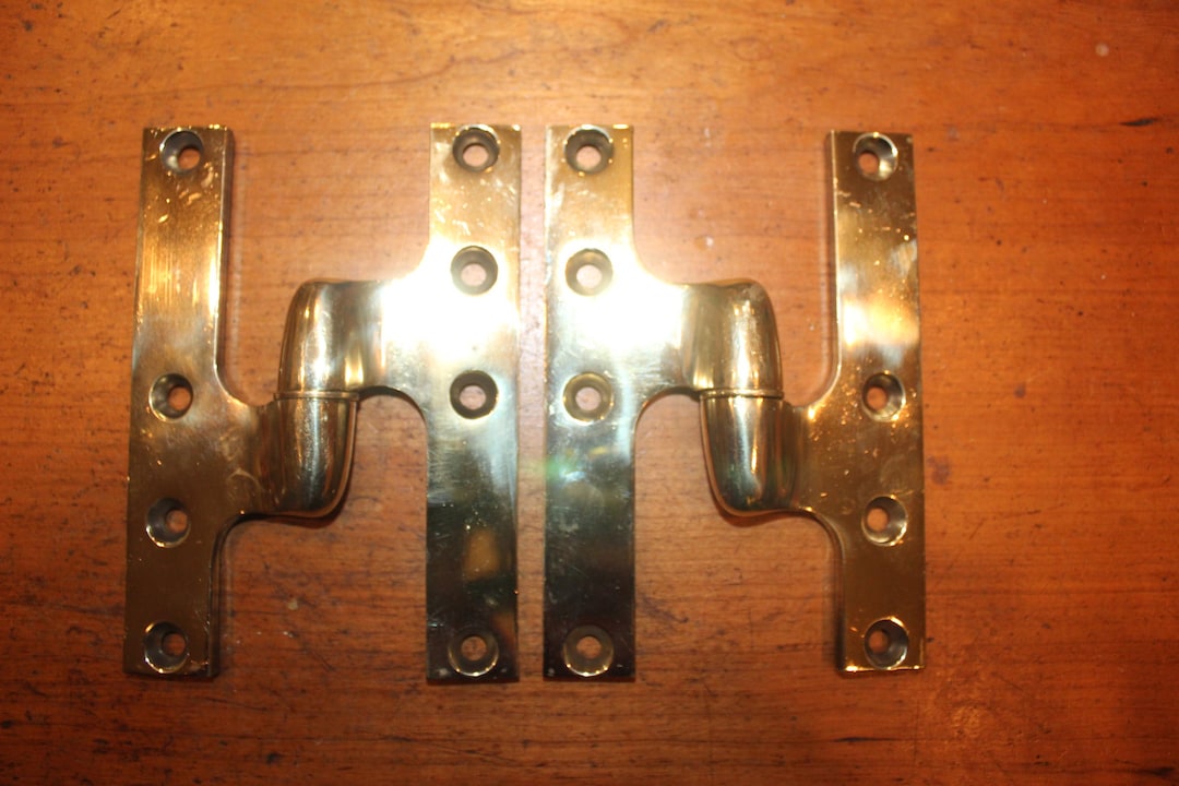 Pair of Vintage 4-1/4" X 6" Rixson Cast Brass/bronze Olive Door Hinges ...