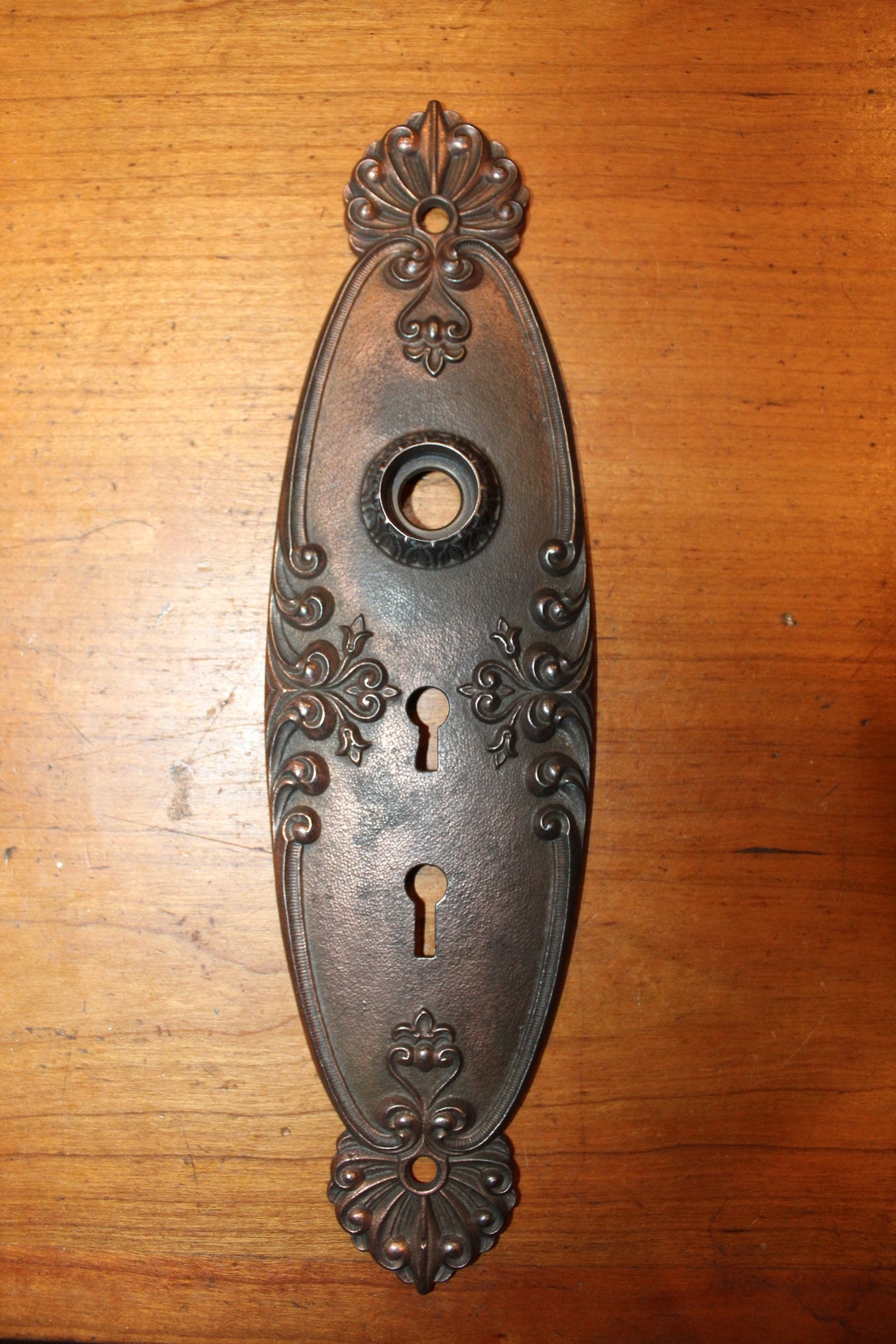 Copper Plated Victorian Cast Iron Double Keyhole Entry Escutcheon S-125 - Etsy