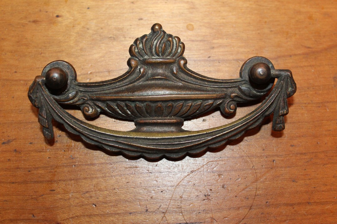 Antique Victorian Ornate Cast Bronze Drop Bail Drawer Pull Alladin's ...