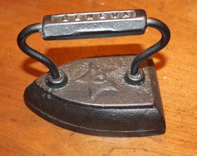 Antique Cast Iron Sad Iron Embossed Geneva - Etsy