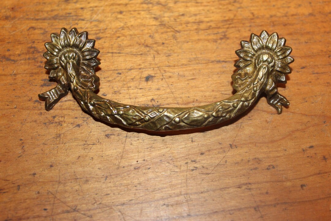 Antique Victorian KBC Heavy Cast Bronze K415 Drawer Dresser Handle or ...