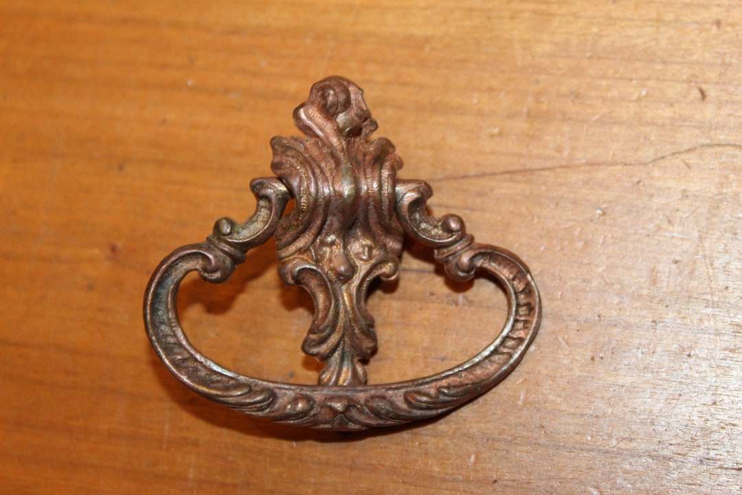 One Antique Cast Bronze Drawer Bail Drop Handle Pull N-45 - Etsy