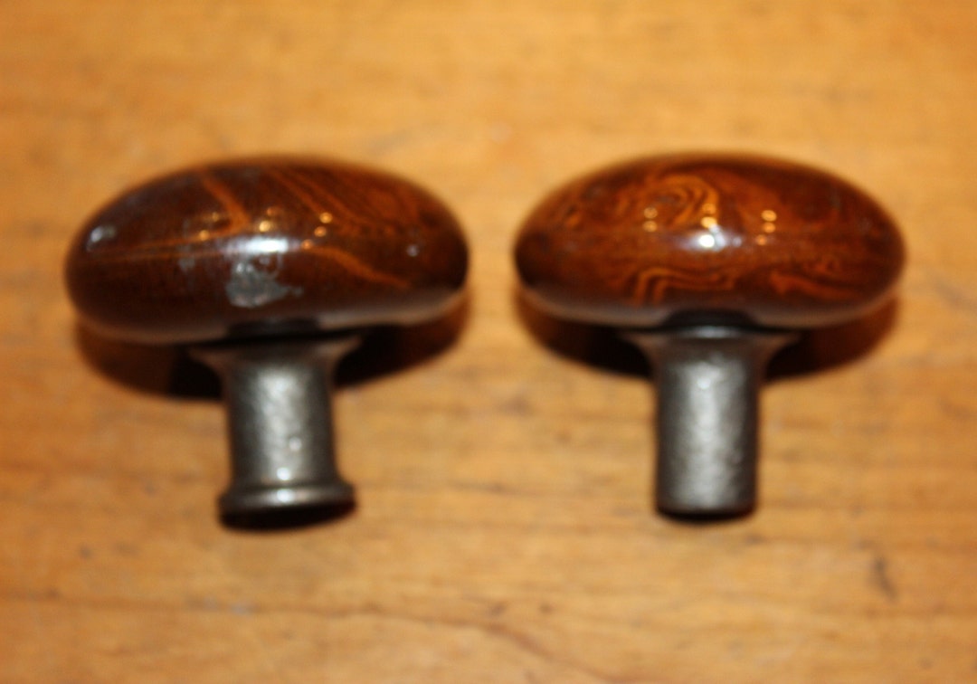 Pair of Marbled Bennington Style Doorknob Rim Lock Set V-35 - Etsy
