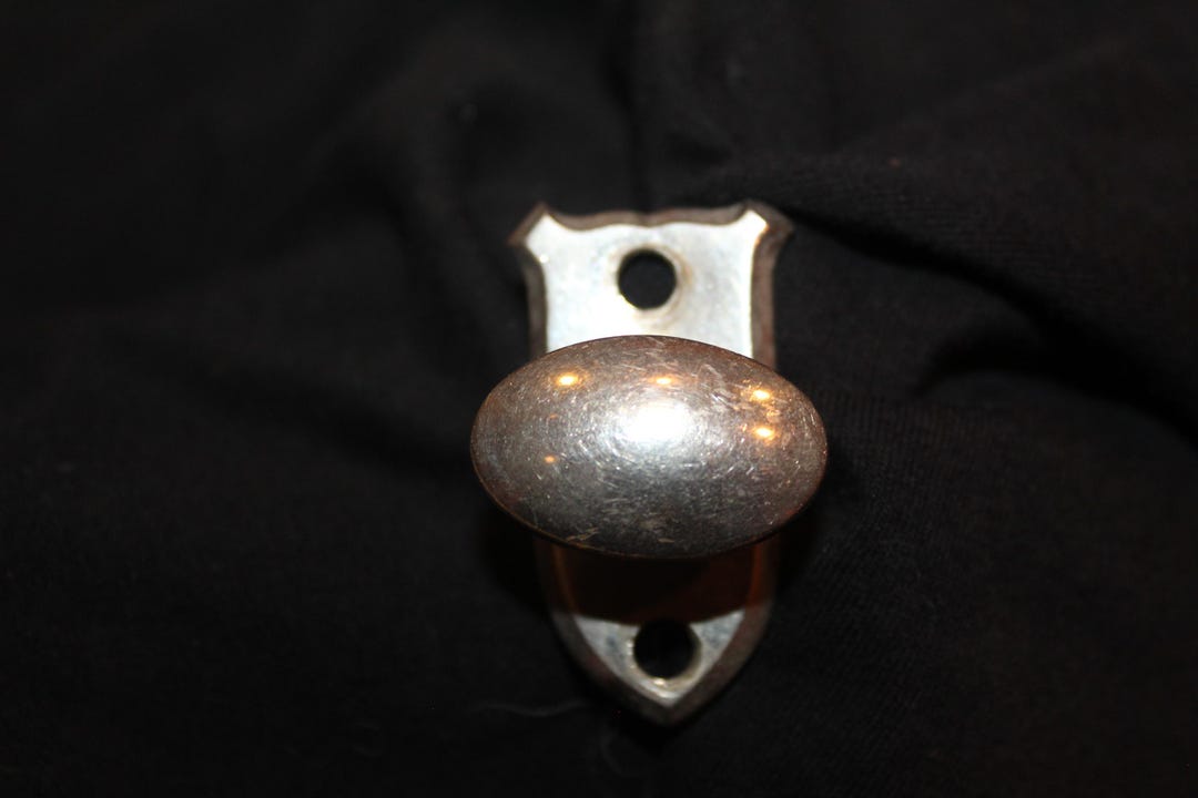 Antique Nickel on Bronze Thumb Turn Shield Shaped Escutcheon 3/16 ...