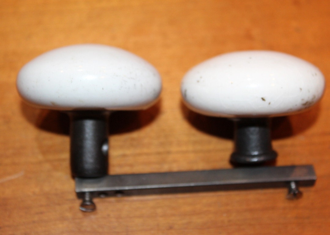 Pair of White Porcelain Antique Rim Lock Doorknobs V-5 - Etsy