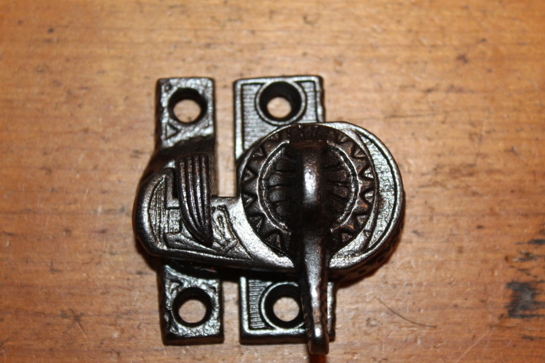 Restored Antique Cast Iron Window Sash Lock or Latch With Keeper FF-14 ...