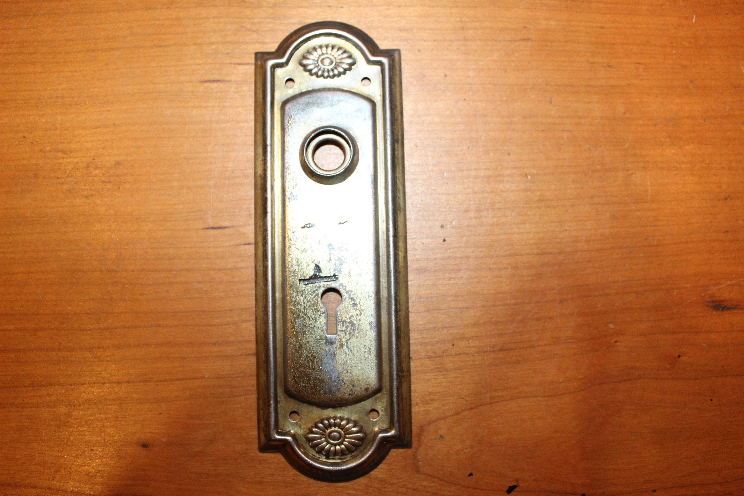 Single Victorian Antique Brass Plated Rectangular Keyhole - Etsy
