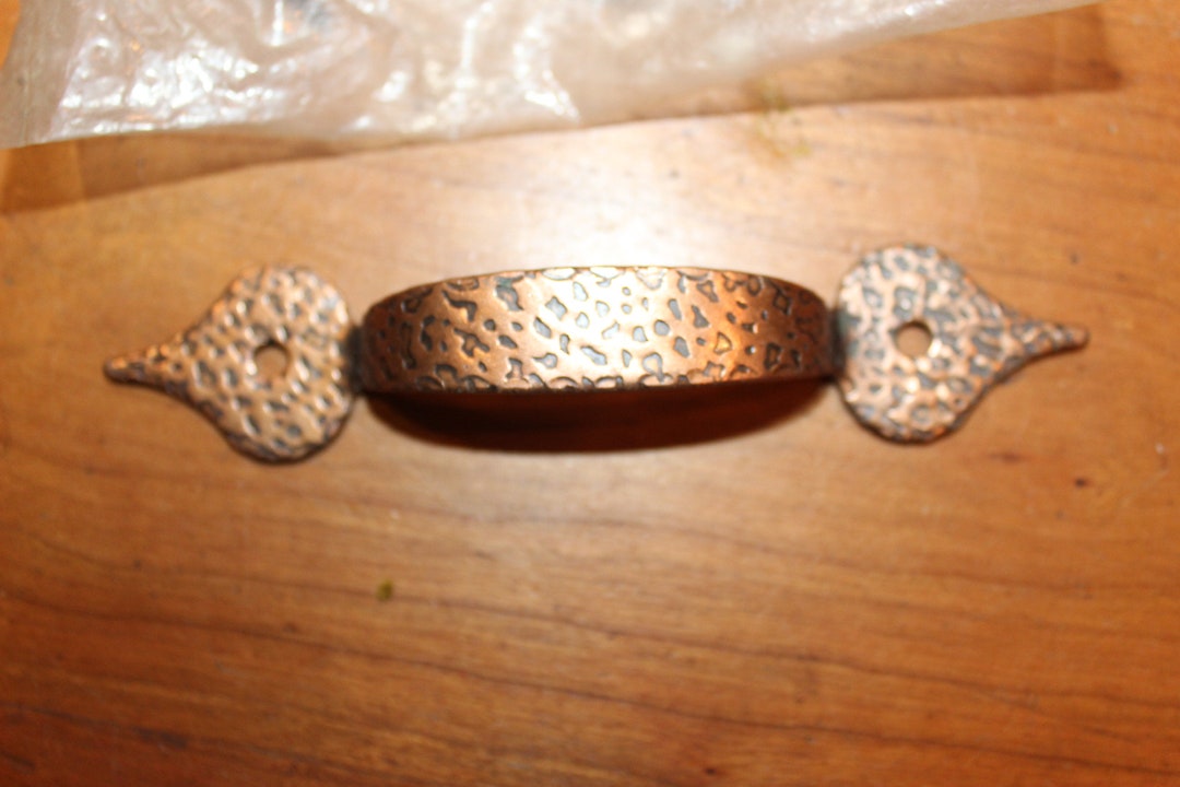 NOS Vintage 5" Hammered Copper Colonial Spade Drawer Pulls Handles H-32 ...