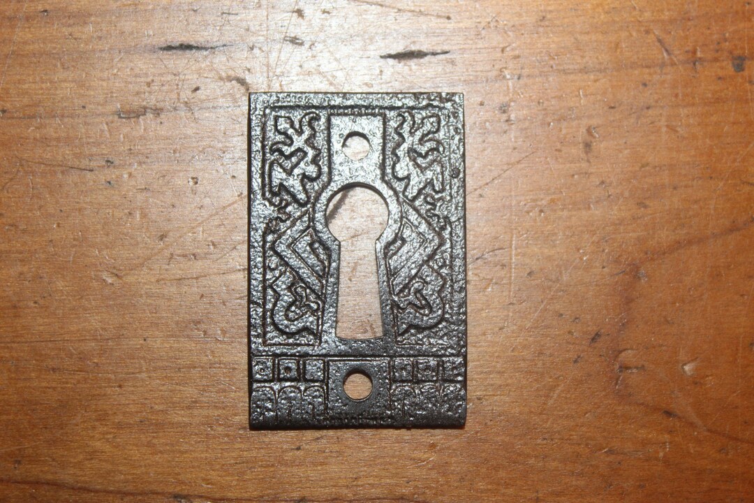 Antique Victorian Small Cast Iron Keyhole Escutcheon CC-97 - Etsy
