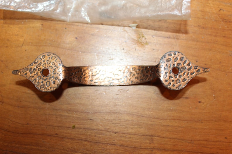 NOS Vintage 5" Hammered Copper Colonial Spade Drawer Pulls Handles H-32 ...