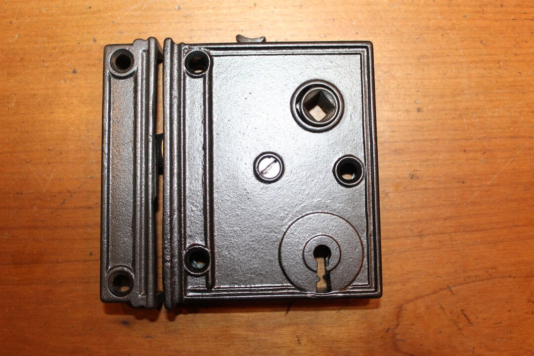 Restored Victorian Cast Iron Rim Lock With Keeper Unbranded - Etsy