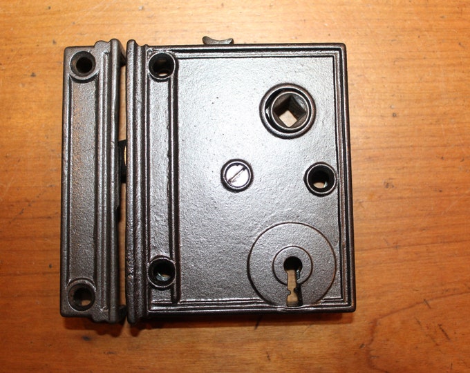 Restored Victorian Cast Iron Rim Lock With Keeper Unbranded #621 No Key ...
