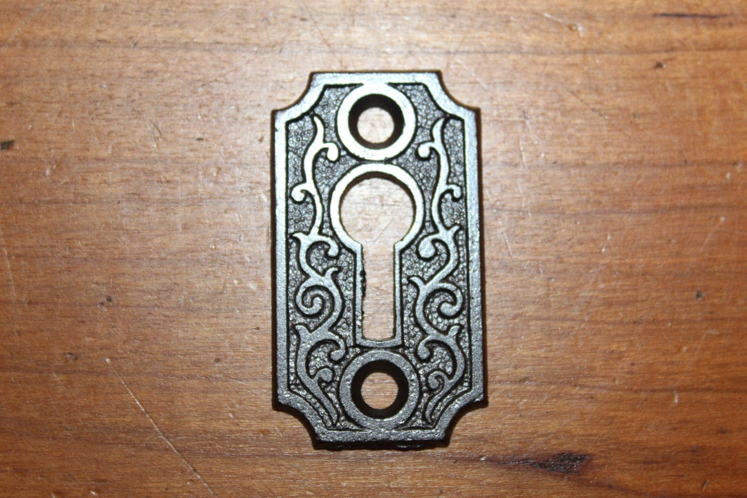 Antique Victorian Small Cast Iron Keyhole Escutcheon CC-8 - Etsy