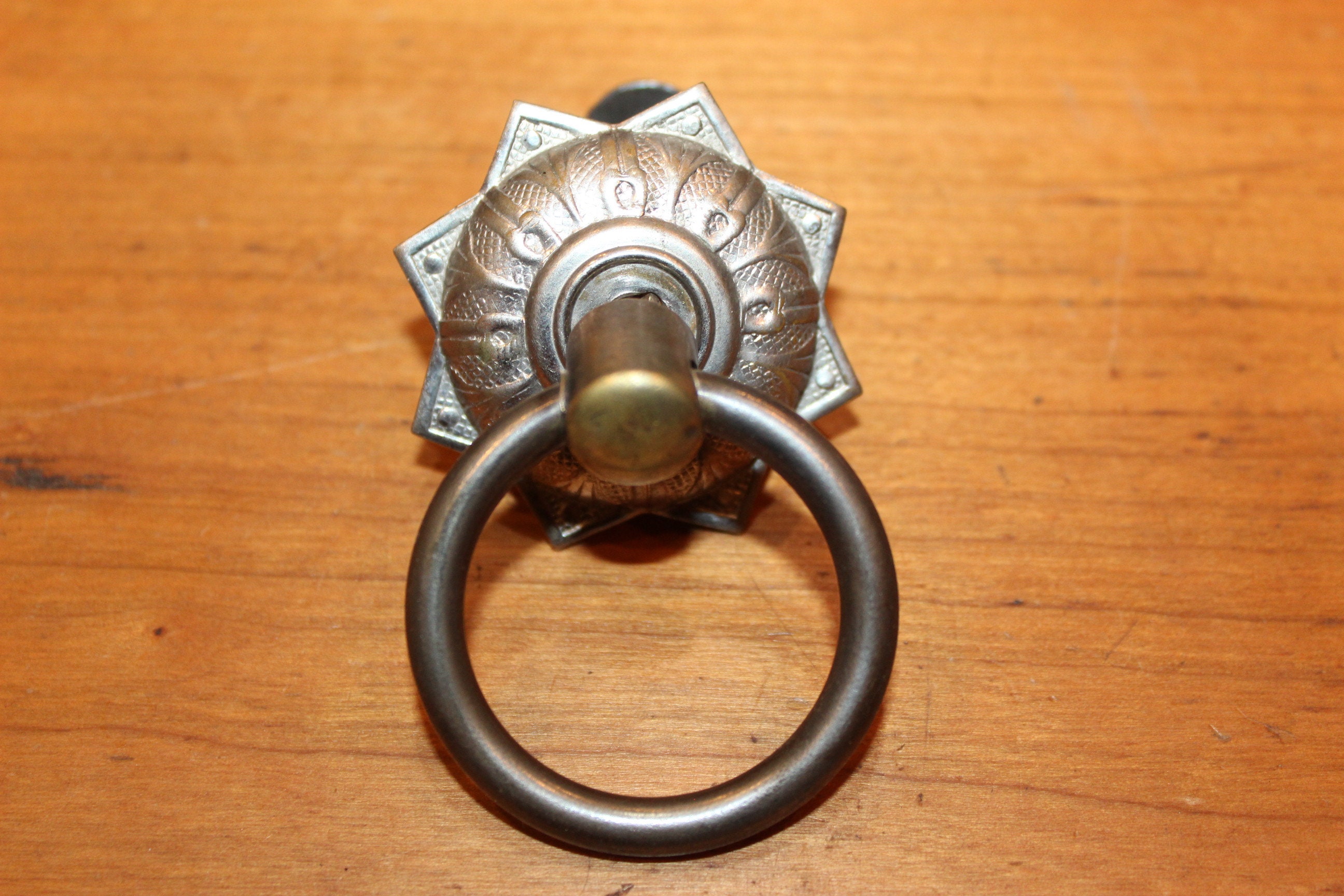 1 of 5 Nickel Plated Bronze Drop Bail Pull Handle 8 Point | Etsy