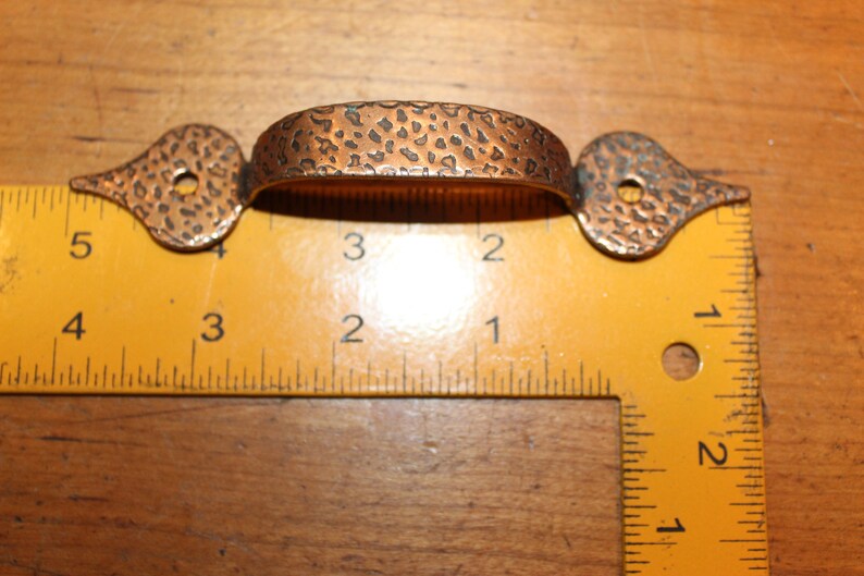 NOS Vintage 5" Hammered Copper Colonial Spade Drawer Pulls Handles H-32 ...