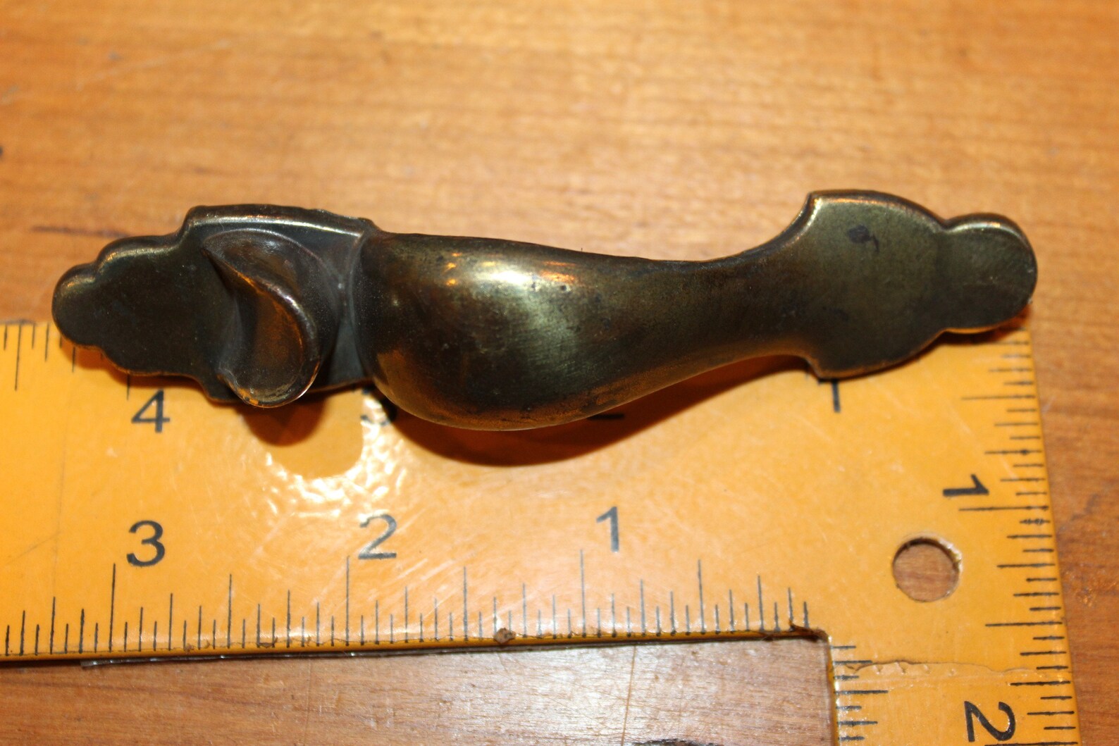 Vintage Faux Cabinet Thumb Pulls or Handles in Antique Brass - Etsy