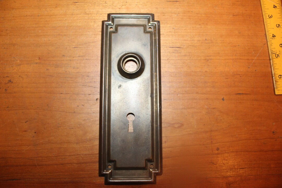 One Antique Brass / Bronze Plated Rectangular Escutcheon - Etsy