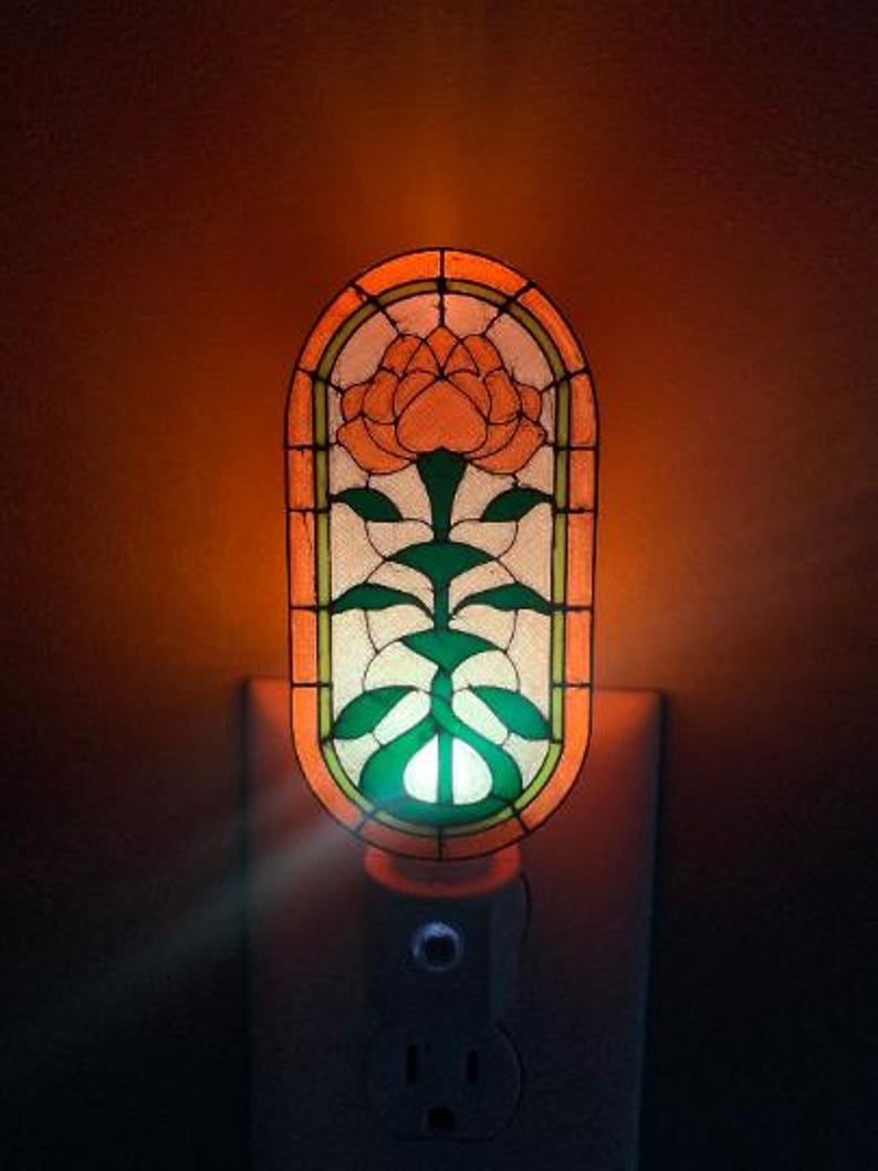 Cursed Manor Rose Night Light - 3D Printed Glowing Stained Glass - 80s ...