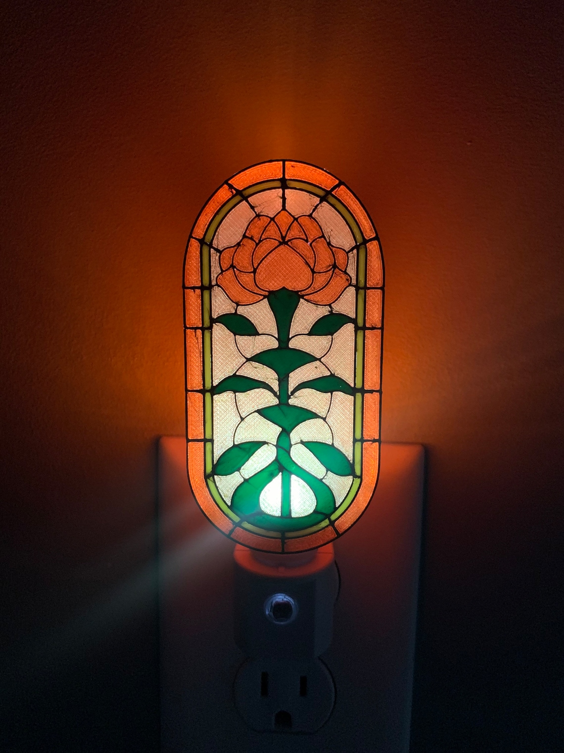 3D Printed Stranger Things "stained Glass" Rose Night Light - Etsy