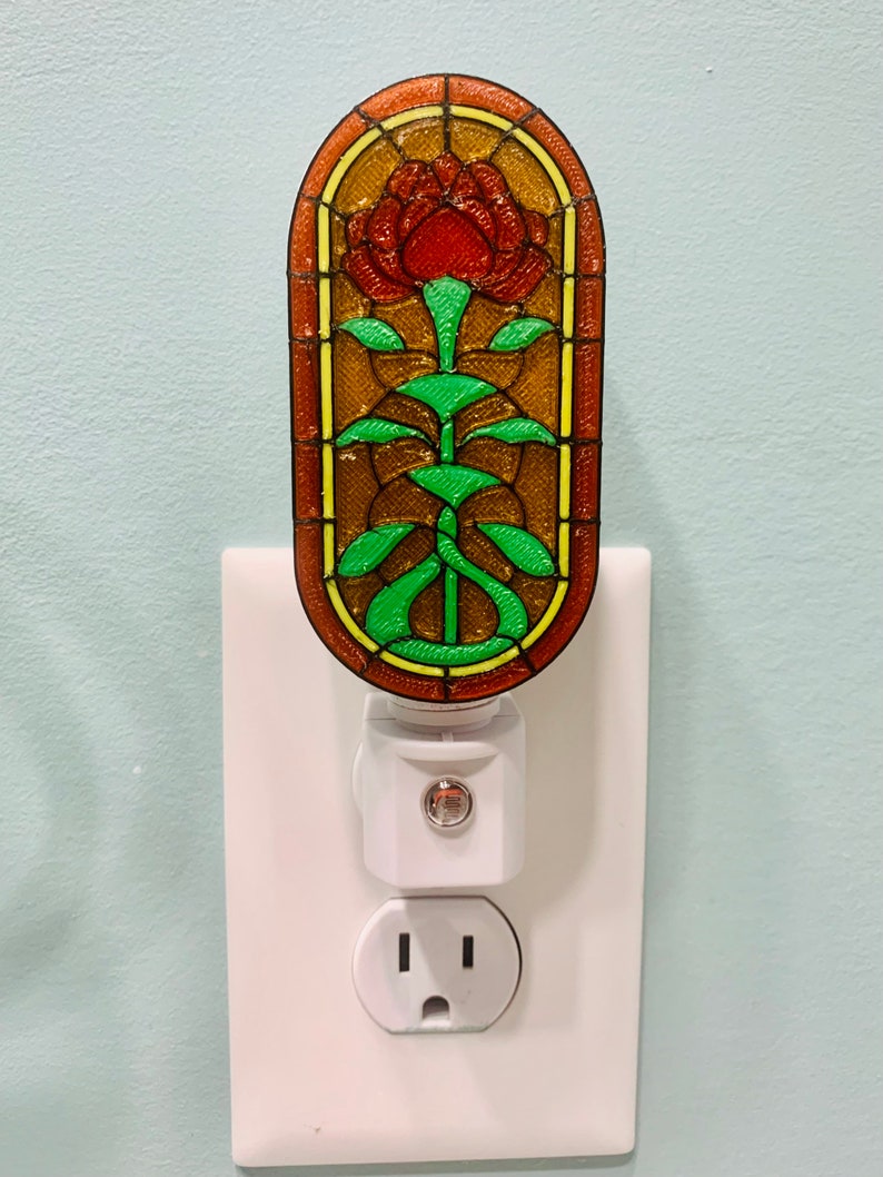 3D Printed Stranger Things stained Glass Rose - Etsy
