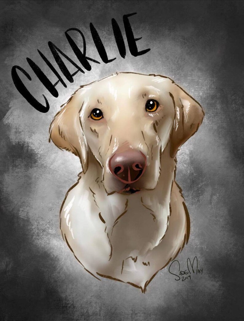 Personalized Pet Portrait Single Pet Portrait Custom Dog - Etsy