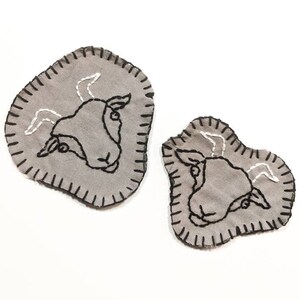 Hand embroidered goat patch Billy goat patch cute goat see | Etsy