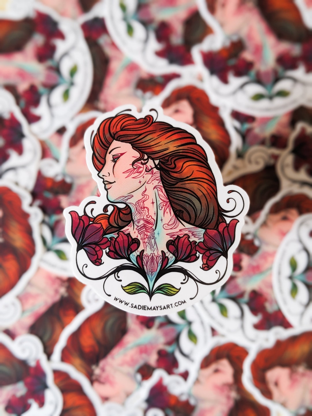 Sadie May's Art Nouveau Stickers 3" Vinyl Waterproof - Etsy