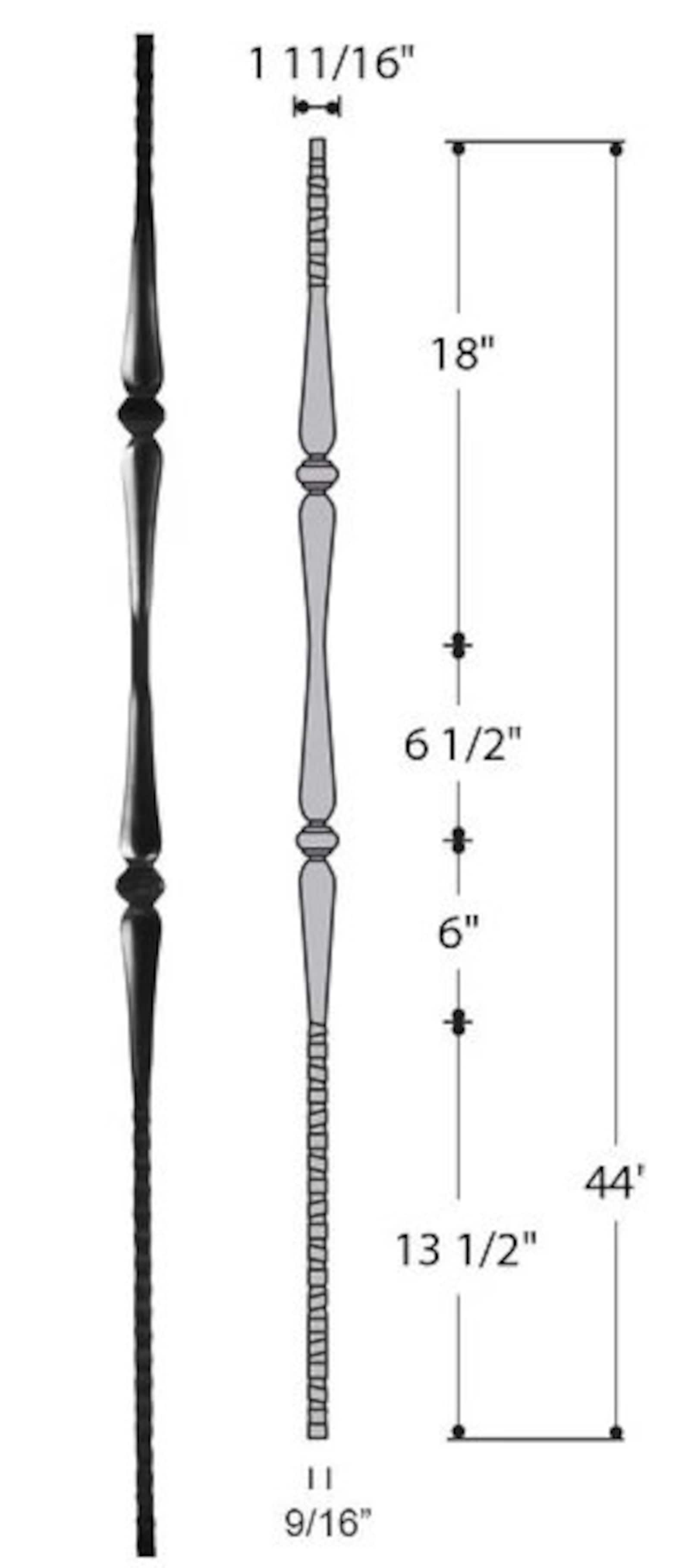 Satin Black Gothic Iron Balusters - 9/16" Hammered Balusters - Etsy