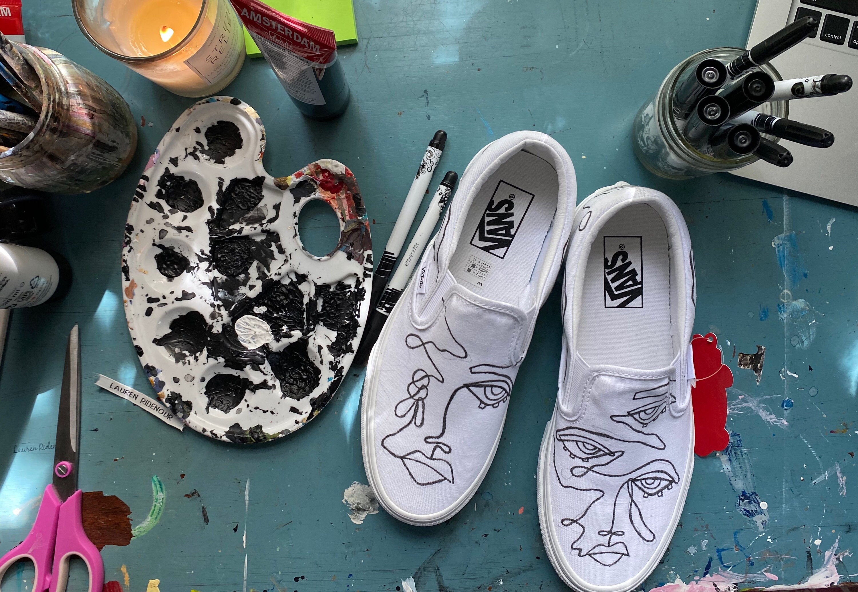Custom Vans Made to Order Hand Painted Vans Abstract Gift - Etsy