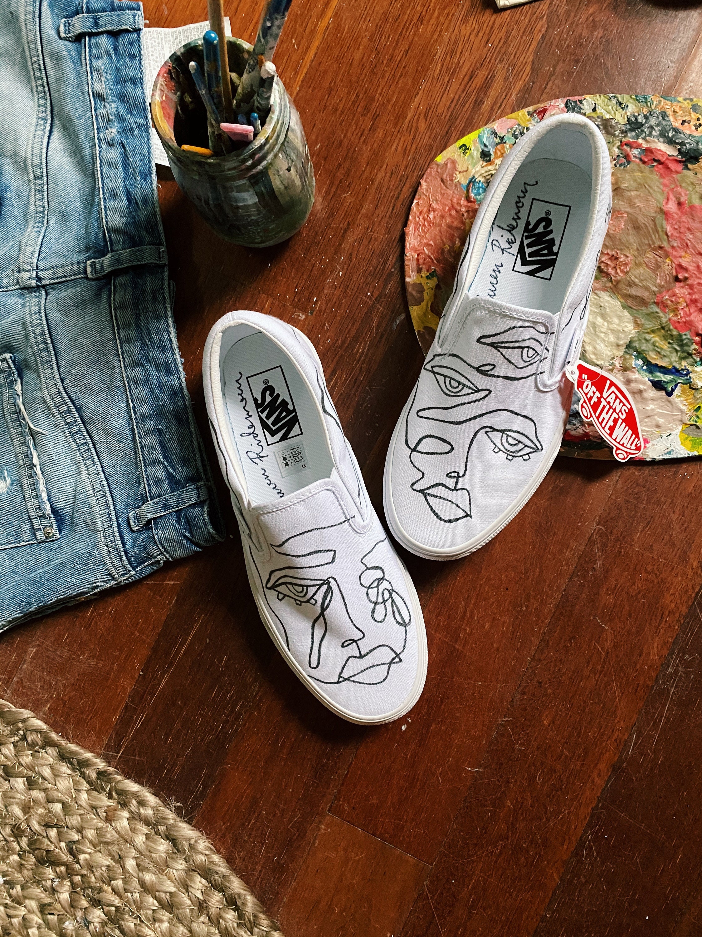 Custom Vans Made to Order Hand Painted Vans Abstract Gift - Etsy