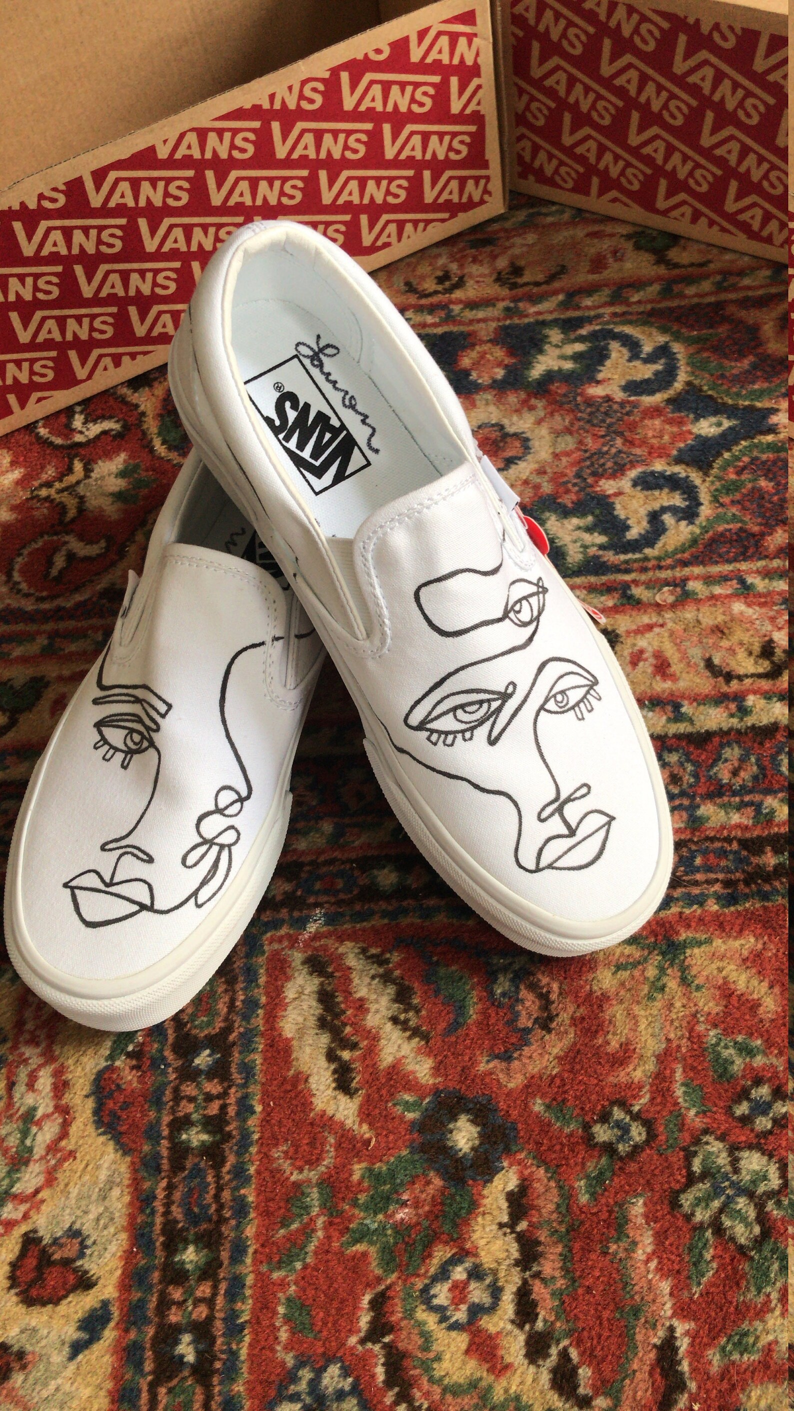 Custom Vans Made to Order Hand Painted Vans Abstract Gift Unique Gift ...