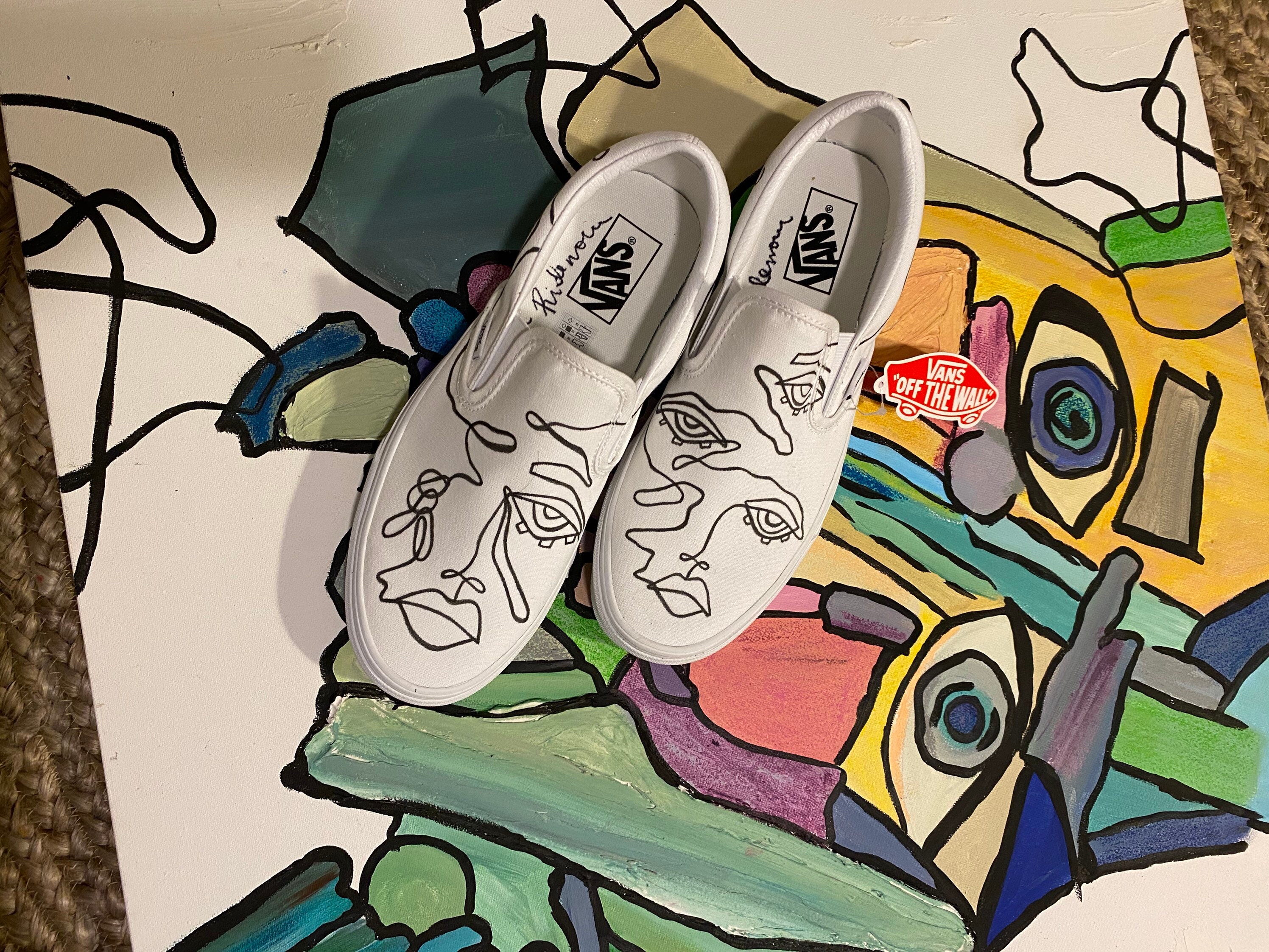 Custom Vans Made to Order Hand Painted Vans Abstract Gift - Etsy