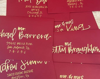 Handwritten Calligraphy Wedding Invitations // Envelope Addressing ...
