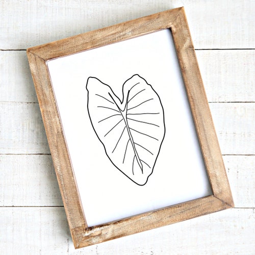 Kalo Print // Black and White Print // Hawaiian Wall Art // - Etsy