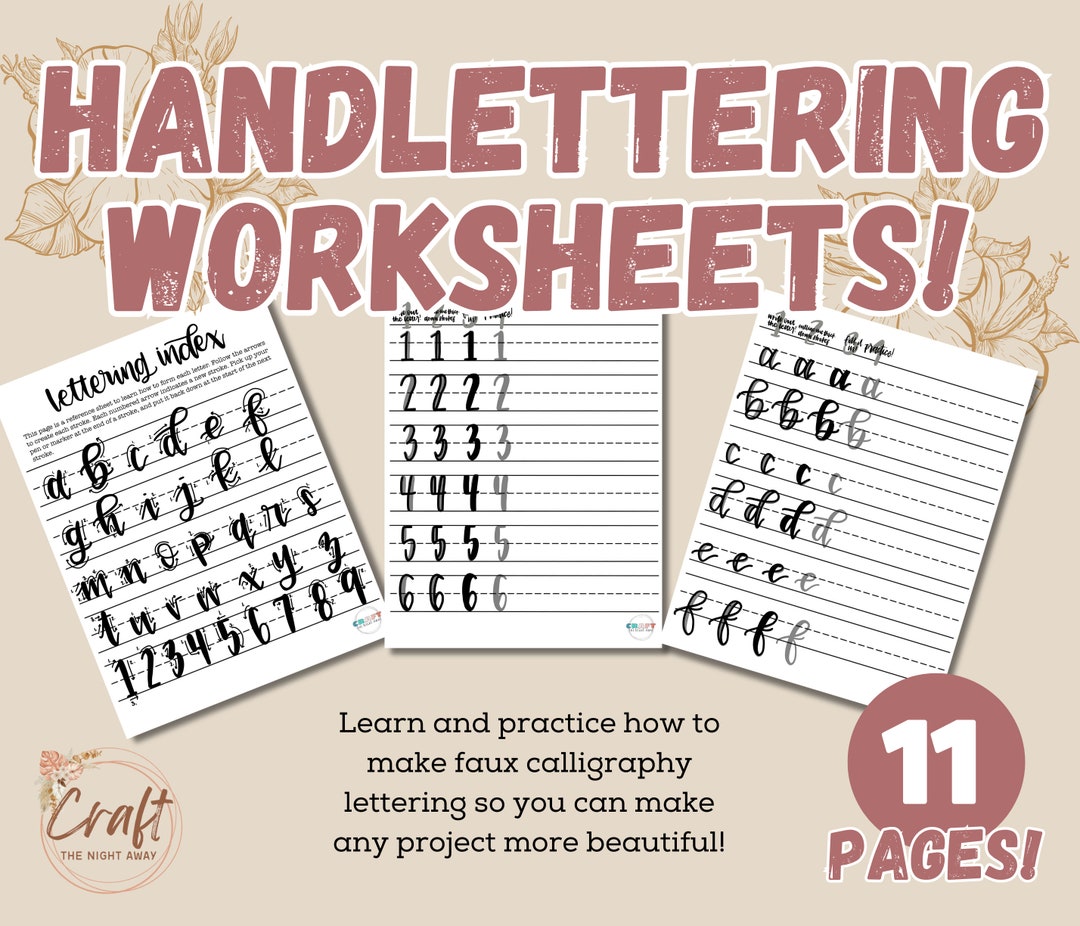 Basic Handlettering Worksheets for Beginners // Calligraphy Practice ...