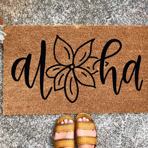 Aloha Doormat Aloha Door Mat Aloha Welcome Mat Hawaii - Etsy