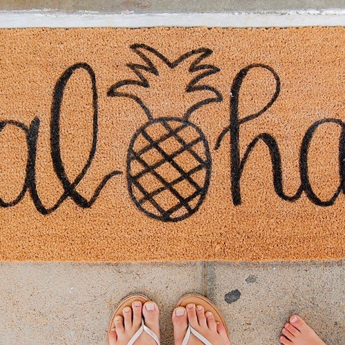 Aloha Doormat Aloha Door Mat Aloha Welcome Mat Hawaii - Etsy