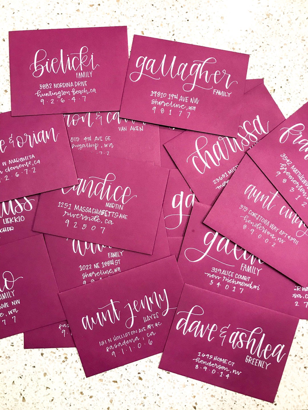 Handwritten Calligraphy Wedding Invitations // Envelope Addressing ...