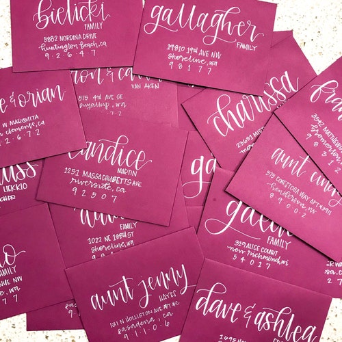 Handwritten Calligraphy Wedding Invitations // Envelope - Etsy