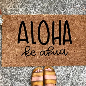 Aloha Ke Akua Doormat // God is Love Doormat // Welcome Mat // Home ...