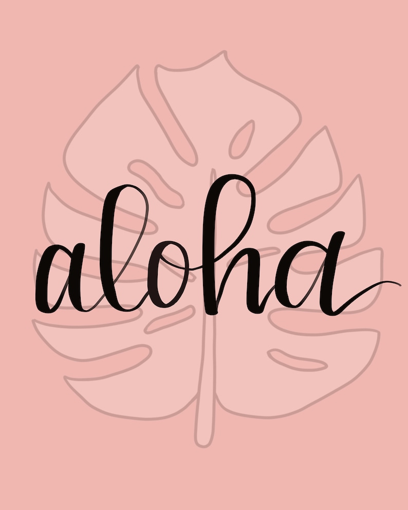 Aloha Print // Monsterra Print // Hawaiian Wall Art // Aloha - Etsy