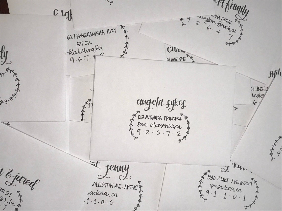 Handwritten Calligraphy Wedding Invitations // Envelope - Etsy