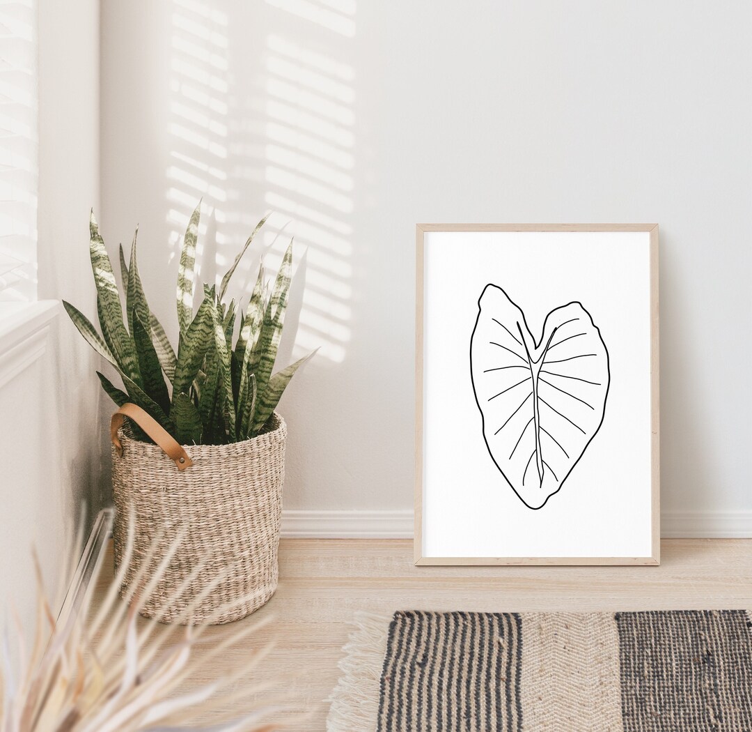 Kalo Print // Black and White Print // Hawaiian Wall Art // Aloha Art ...