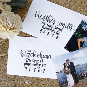 Handwritten Calligraphy Wedding Invitations // Envelope Addressing ...