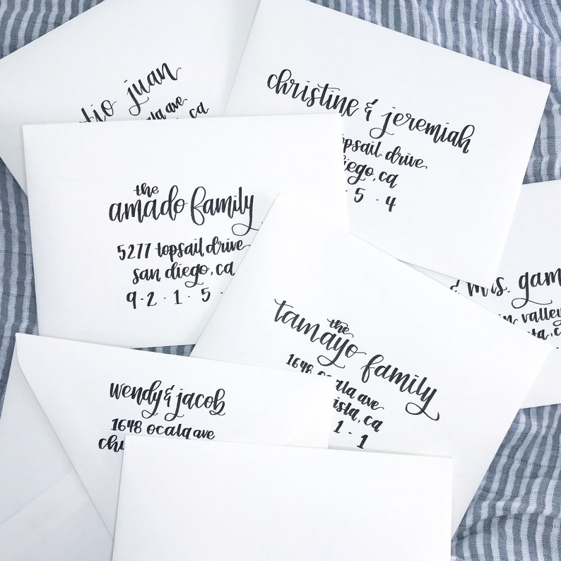 Handwritten Calligraphy Wedding Invitations // Envelope - Etsy