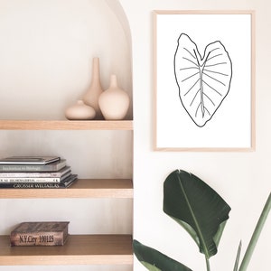 Kalo Print // Black and White Print // Hawaiian Wall Art // Aloha Art ...