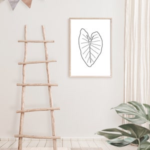 Kalo Print // Black and White Print // Hawaiian Wall Art // Aloha Art ...