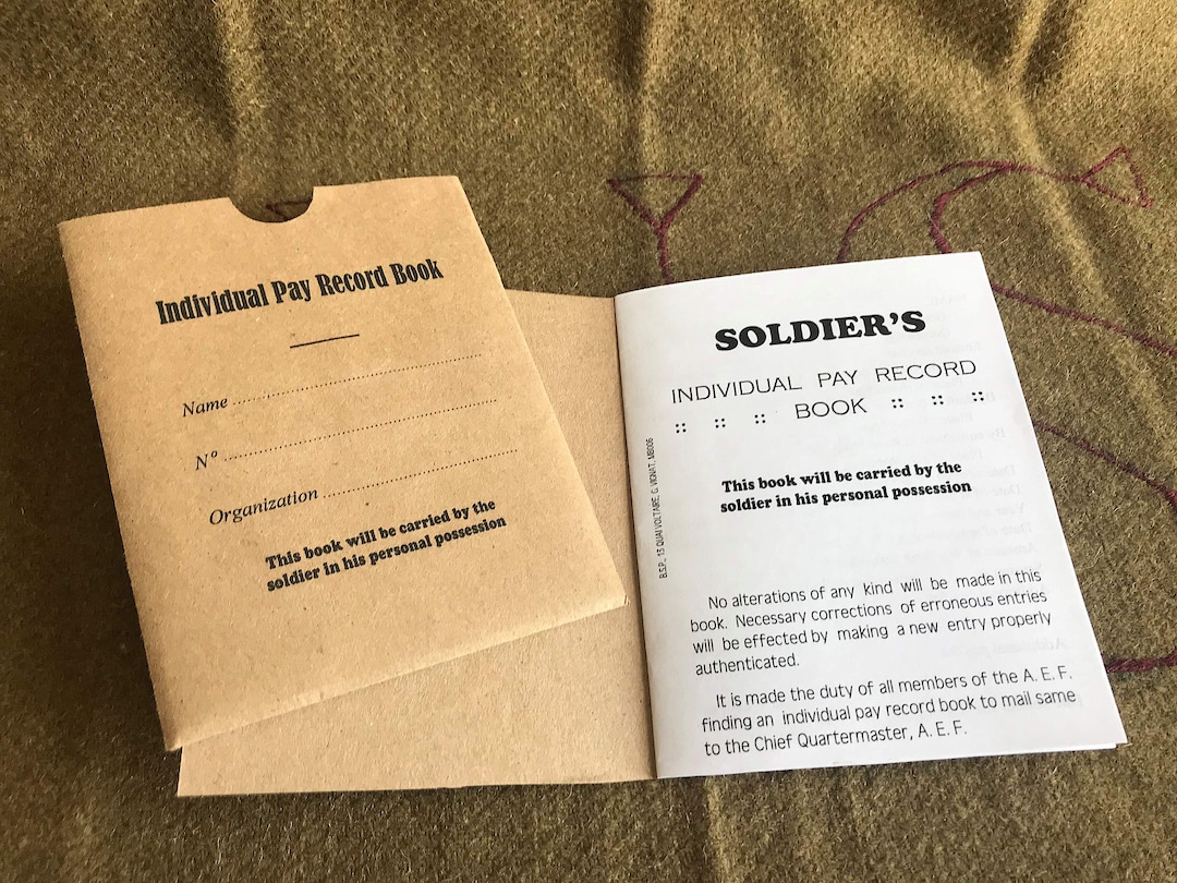 WWI US Individual Pay Record Book - Etsy