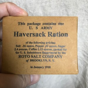 WWI U.S. 1909 Haversack Ration (contents Included) - Etsy