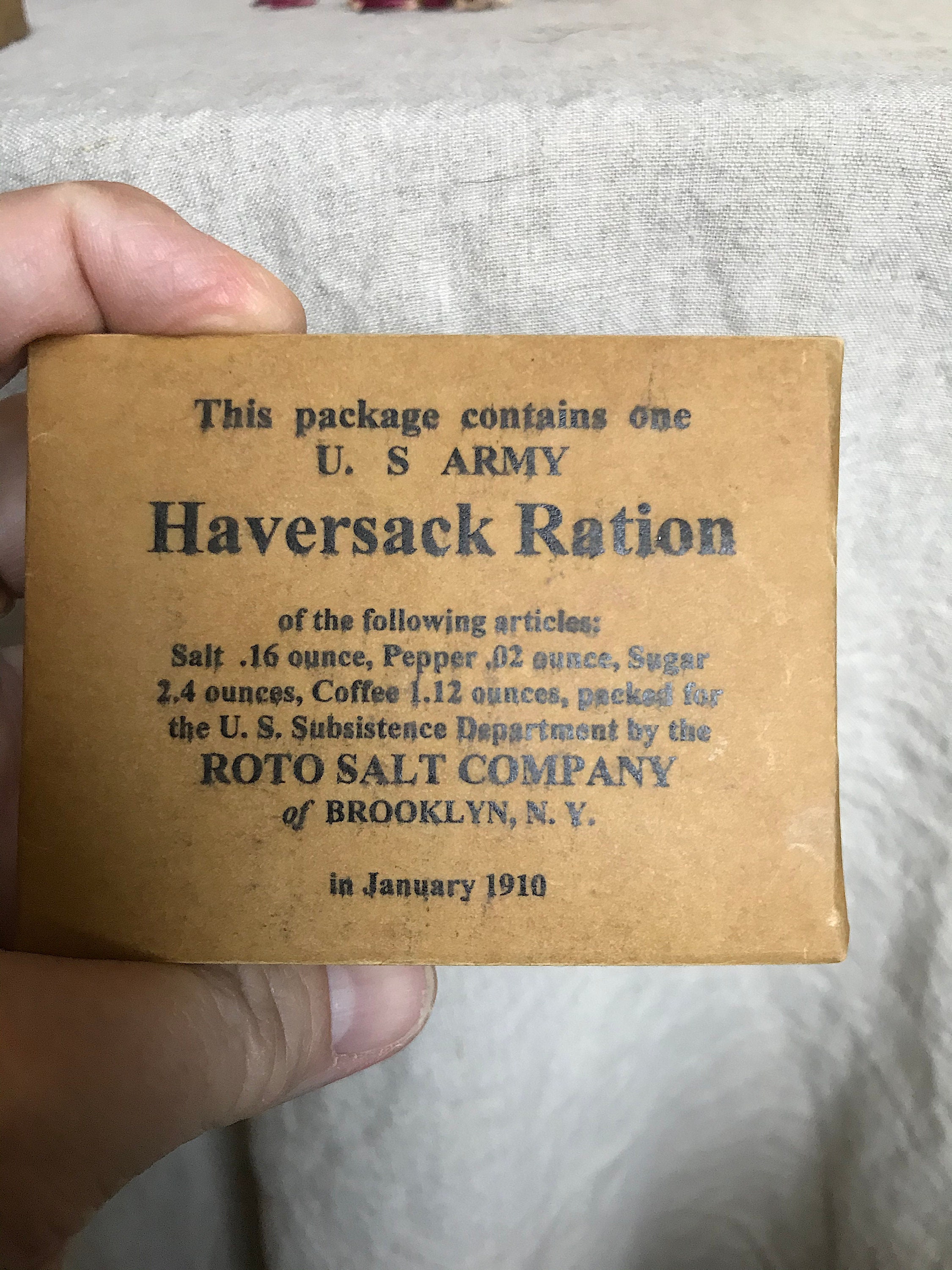 WWI U.S. 1909 Haversack Ration contents Included - Etsy